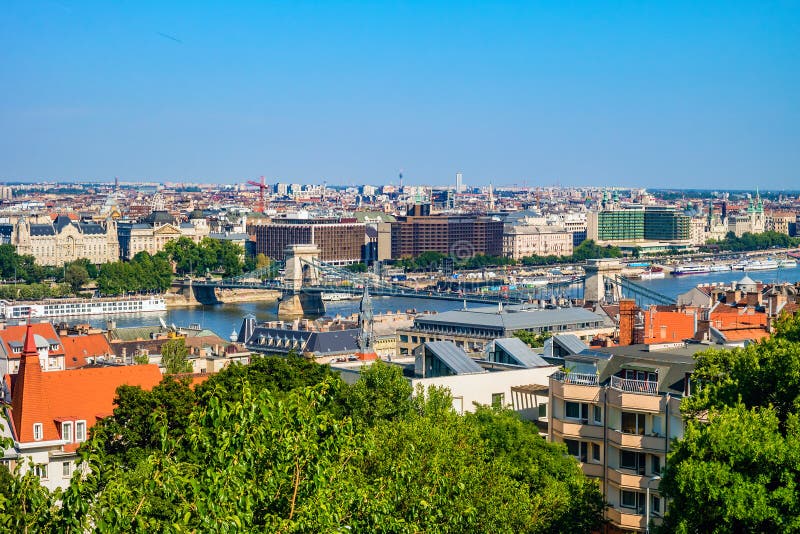 Top view of Budapest. stock image. Image of destination - 113306439
