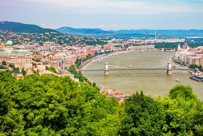 Top view of Budapest. stock image. Image of nature, famous - 113307337