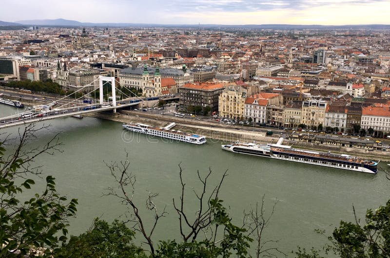 Top View of Budapest Downtown at Cloudy Day Stock Image - Image of ...