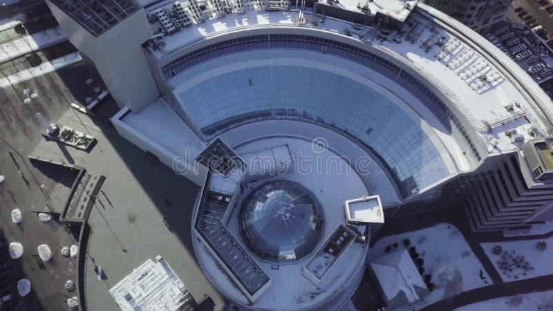 Top View of the Building with Dome Roof. Framing in the Dome Structure ...