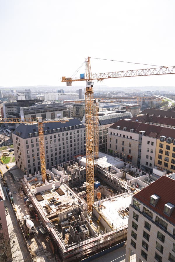 Top View of Building Under Construction in Dresden Editorial ...
