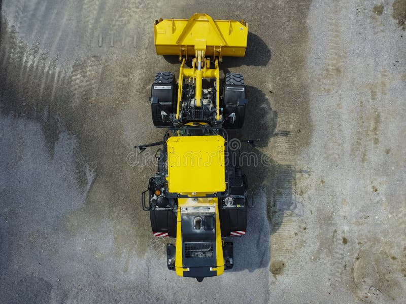 Top view of a bulldozer stock image. Image of construction - 275858555