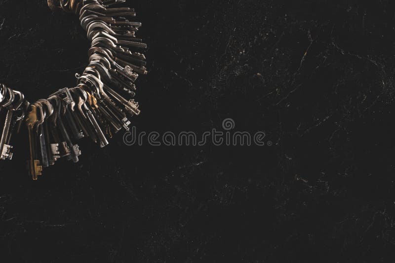 Top View Bunch of Different Keys Stock Image - Image of protection ...