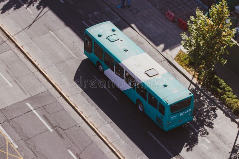 Top View of a Bus in Santiago, Chile Editorial Stock Image - Image of ...
