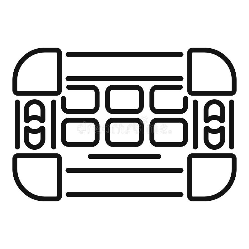 Top View Bus with Seats and Doors Open Icon Outline Vector Stock ...