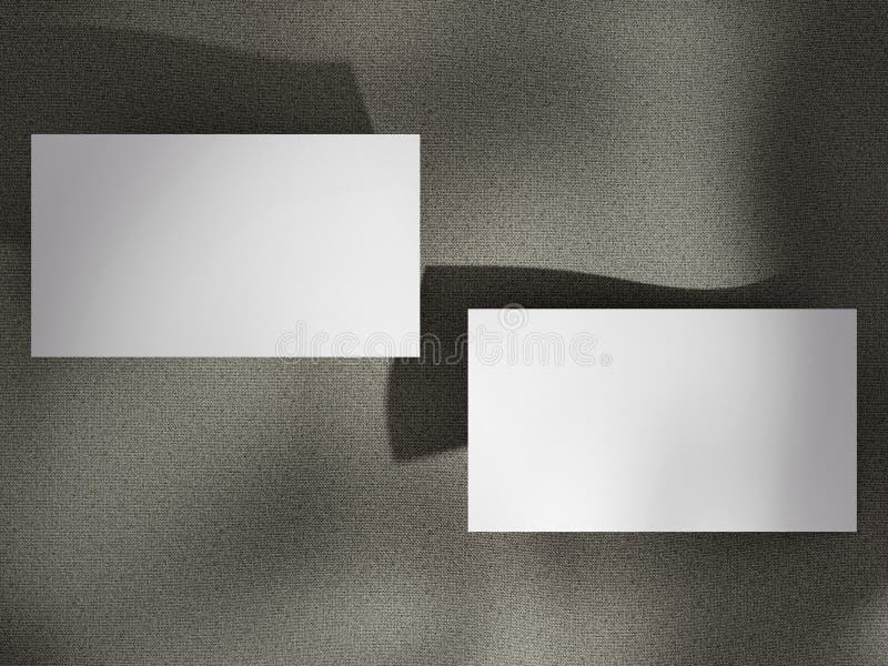 Top View Business Card Mockup with Natural Shadow Light Stock ...