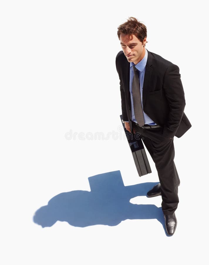 Top View of a Business Man Standing Isolated on a Sunny Day. Top View ...