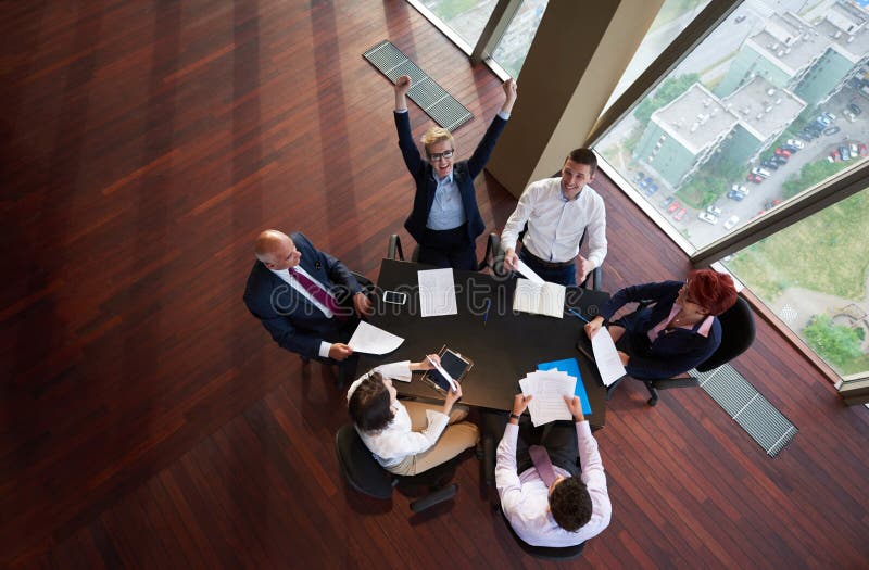 Top View of Business People Group Throwing Dociments in Air Stock Image ...