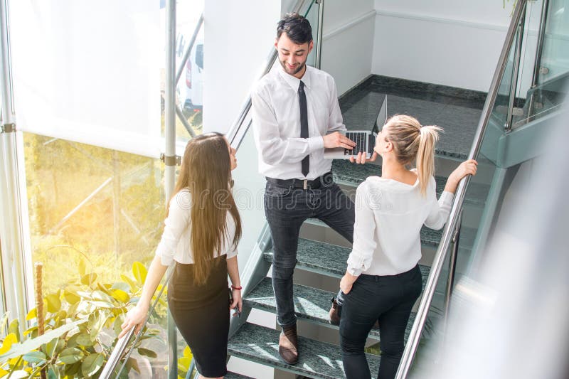 Top View of Business People Standing at the Steps. Stock Photo - Image ...