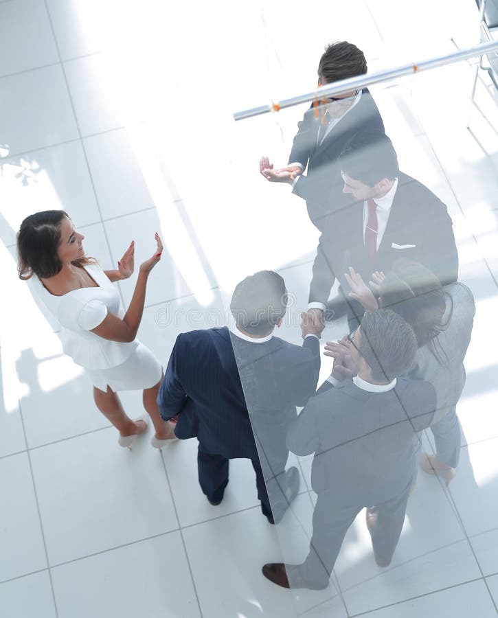 Top View. Business Team Applauds Business Partners Stock Image - Image ...