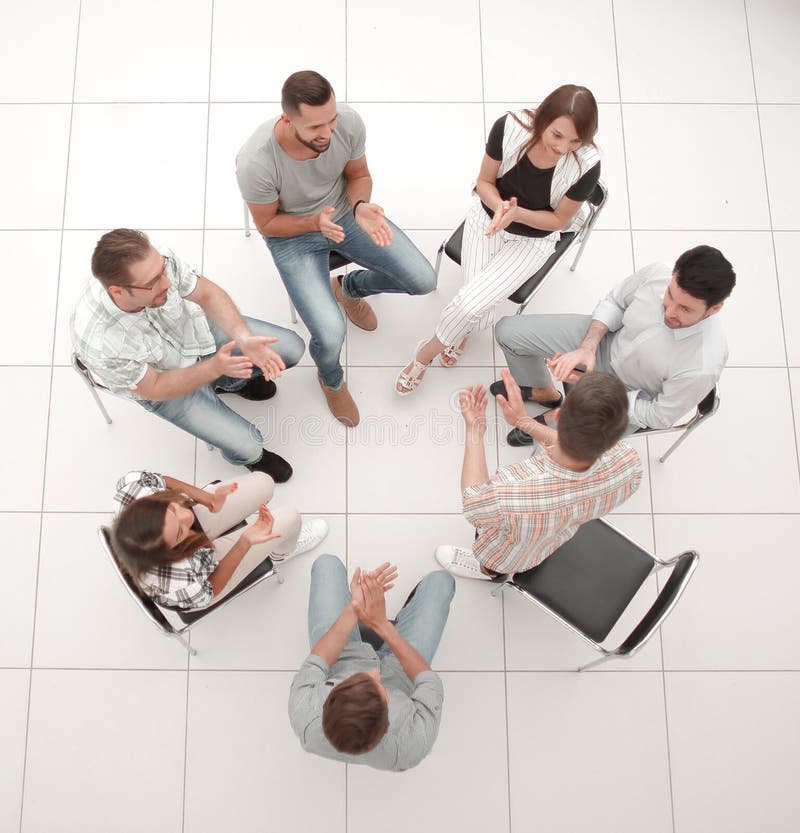 Top View.business Team Discussing Interesting Ideas Stock Photo - Image ...