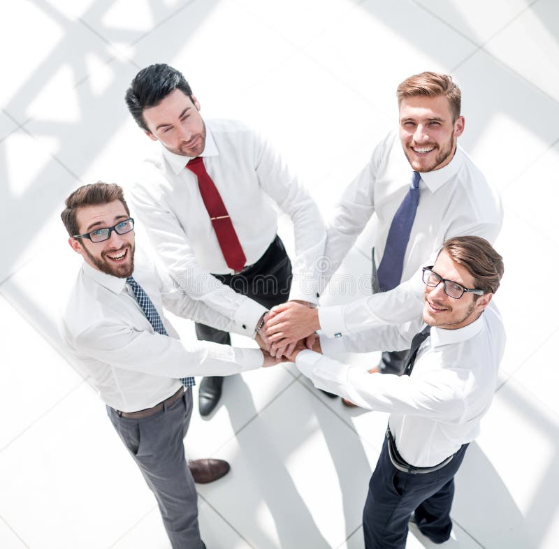 Top View. Business Team Putting Their Hands Together Stock Image ...