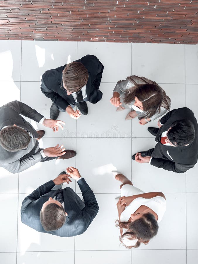 Top View. Business Team Solving Work Problems Stock Image - Image of ...