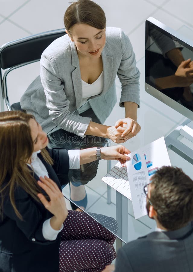 Top View.business Team in the Workplace Stock Photo - Image of employee ...