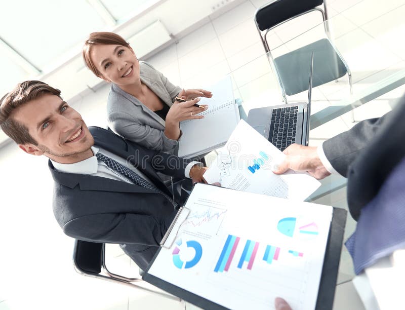 Top View.the Business Team Works with Financial Documents Stock Photo ...