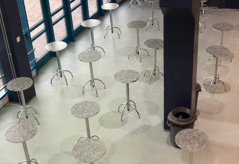 Top View of Cafe Interior with Armchairs and Round Tables Stock Image ...