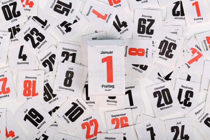 Top View of Calendar Sheets Scattered on the Table Stock Image - Image ...