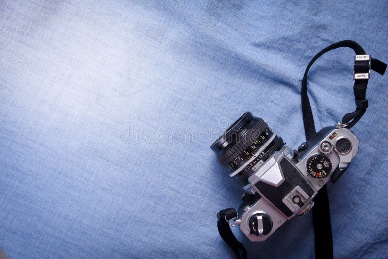 Top View Camera Blue Blackground Still Life Stock Photos - Free ...