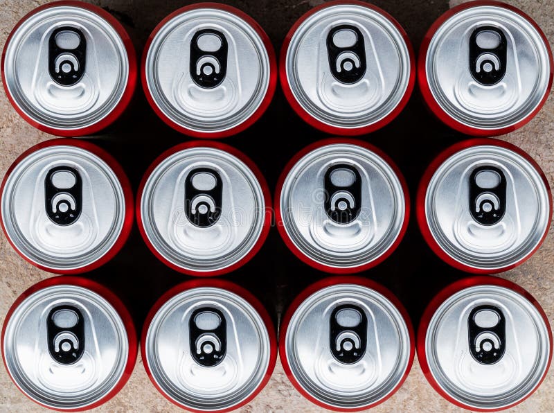 Top View Can Lid Pattern Row Stock Image - Image of bottle, package ...