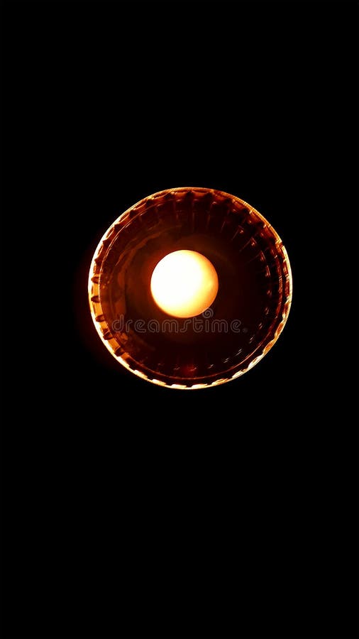 Top View Candle on Glass stock photo. Image of dark - 204385012