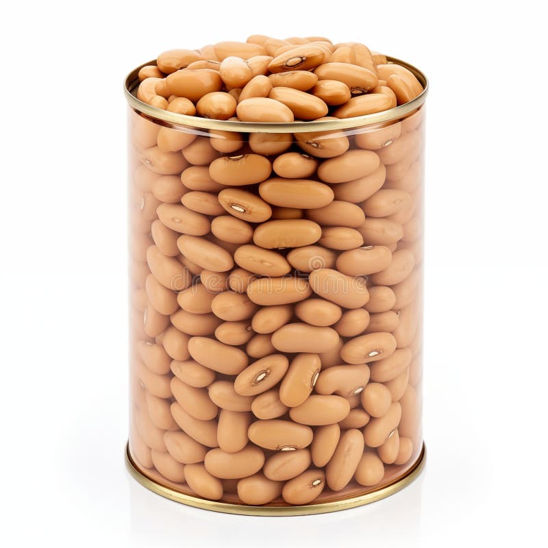 Top View of Canned Pinto Beans in Round Metal Can Stock Illustration ...