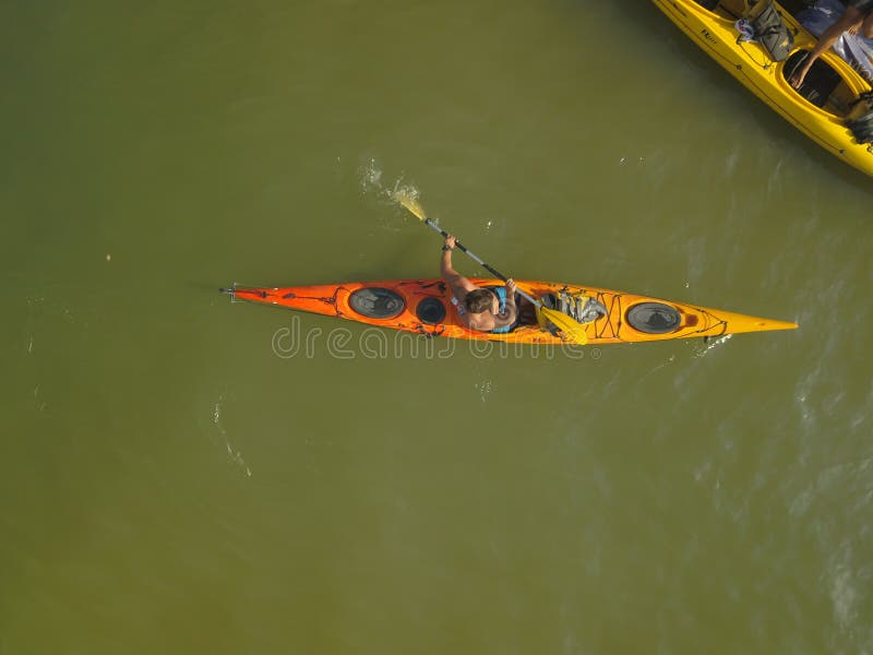 Top View of a Canoe in the Lake during the Daytime Stock Image - Image ...
