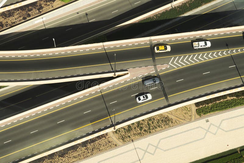 Top View of Car Moving on a Concrete Road Stock Image - Image of tarmac ...