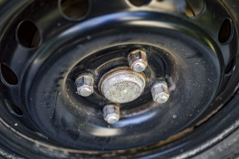 Top view of the car wheel stock image. Image of isolated - 61694361