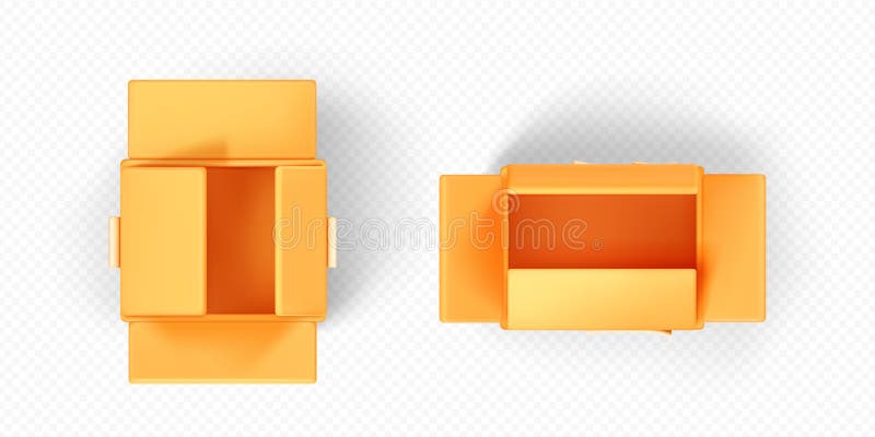 Top View Cardboard Box on Transparent Background Stock Vector ...