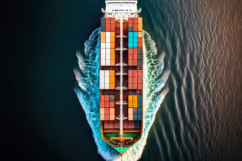 Top View of Cargo Ship with Deck Filled with Containers Stock Image ...