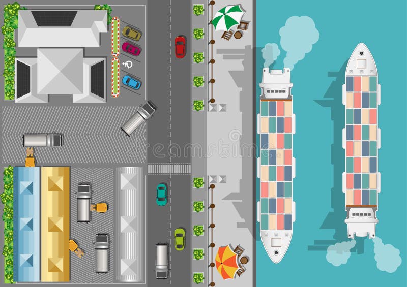 Top View of Cargo Ship Full of Standard Shipping Containers Stock ...