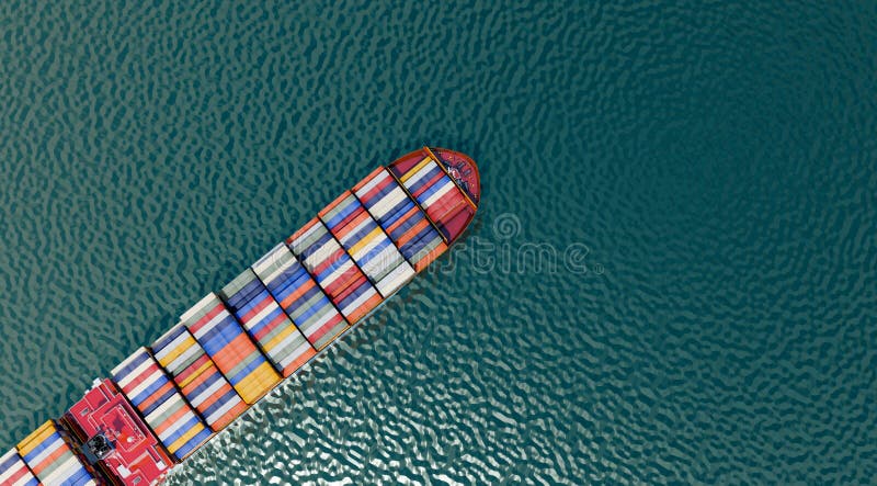 Top View Cargo Shipping and International Logistics Stock Illustration ...