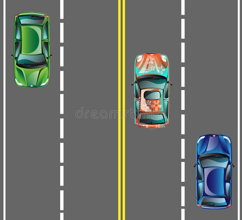 Top View Cars on Asphalt Road Stock Vector - Illustration of auto ...