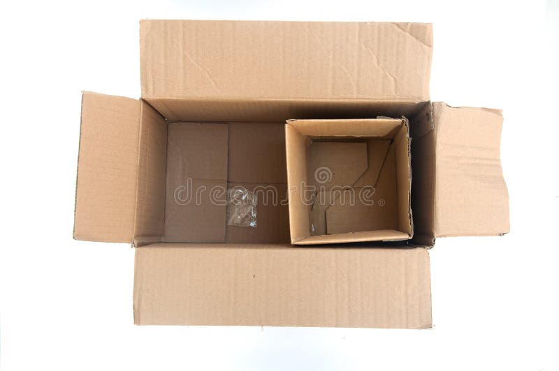 Top view of carton box stock photo. Image of open, brown - 33913978