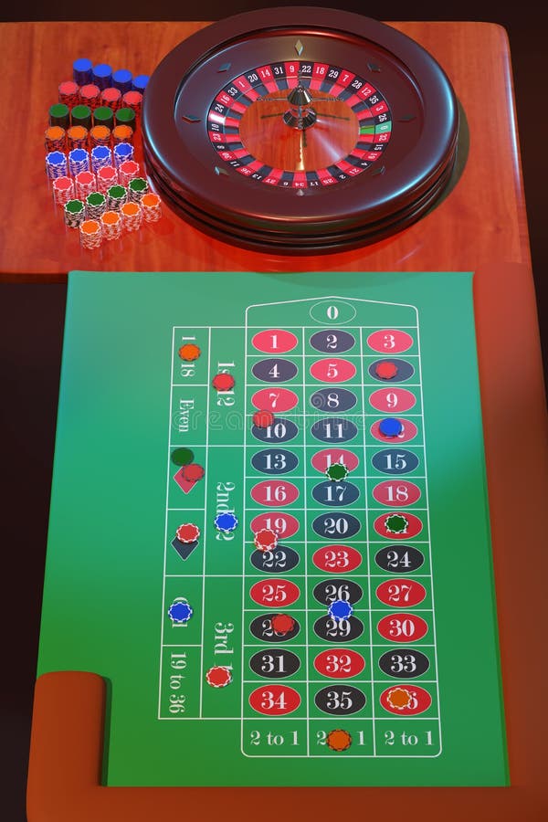 Top View of a Casino Roulette Table. 3d Illustration Stock Illustration ...