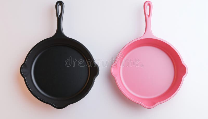 Top View of Cast Iron Pan Bottom with Handle on White Background and ...