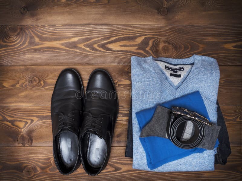 Top view on casual clothes stock image. Image of table - 70872721