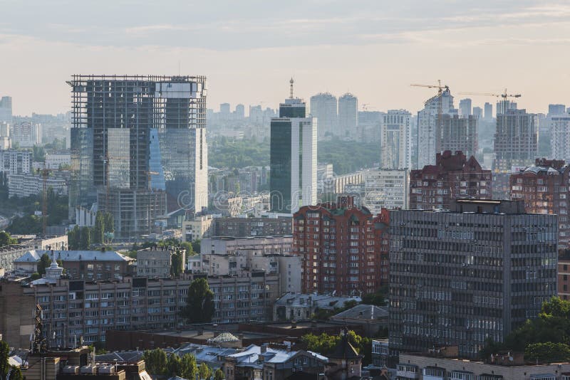 Top View of Center of Kiev City Editorial Image - Image of city ...