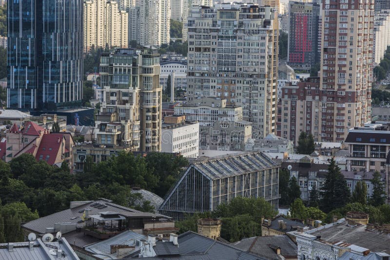 Top View of Center of Kiev City Editorial Image - Image of panorama ...