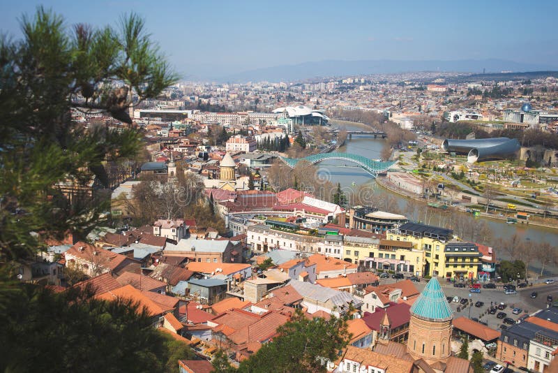 Top View of the Center of Tbilisi Stock Image - Image of outdoor ...