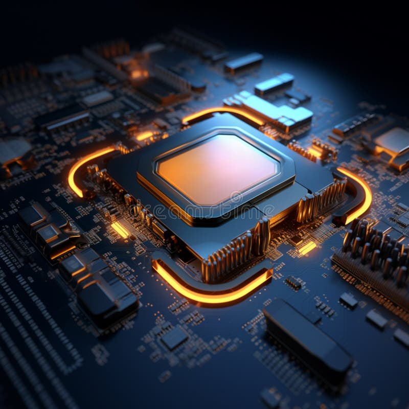 Central Cpu or Chipset on Mainboard. Stock Illustration - Illustration ...
