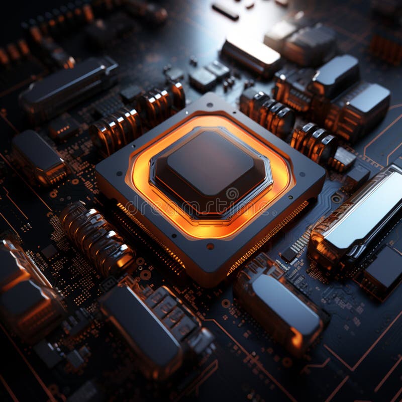 Central Cpu or Chipset on Mainboard. Stock Illustration - Illustration ...