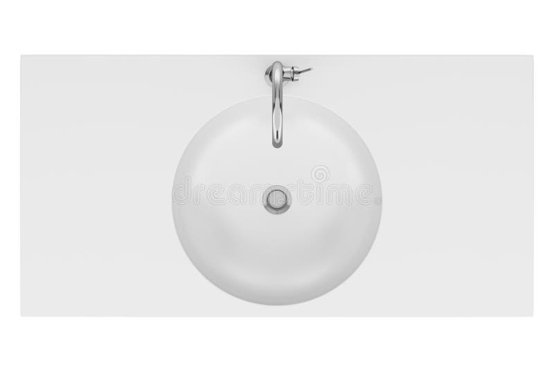 Top View of Ceramic Bathroom Sink Isolated on White Stock Illustration ...