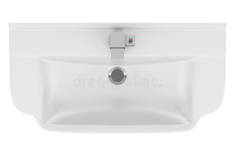 Top View of Ceramic Bathroom Sink Isolated on White Stock Illustration ...