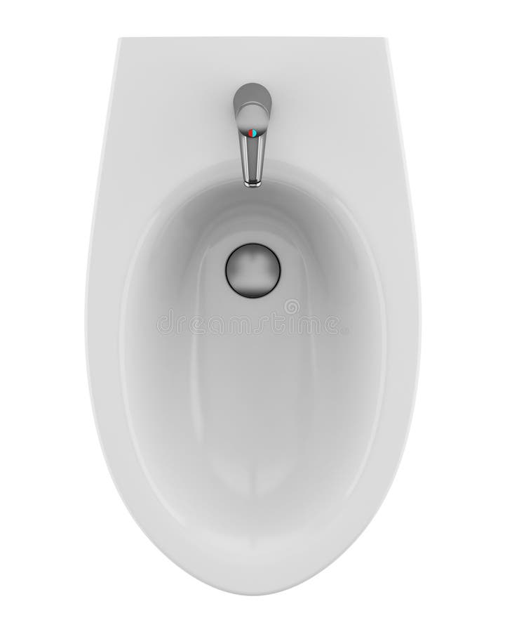 Top View of Ceramic Bidet Isolated on White Stock Illustration ...