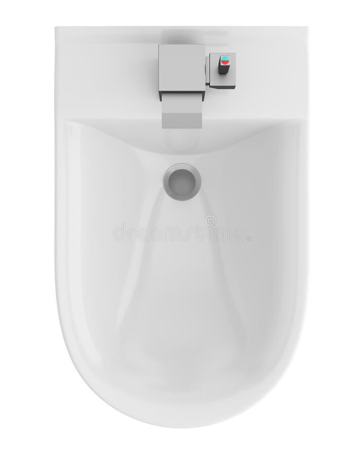 Top View of Ceramic Bidet Isolated on White Stock Illustration ...