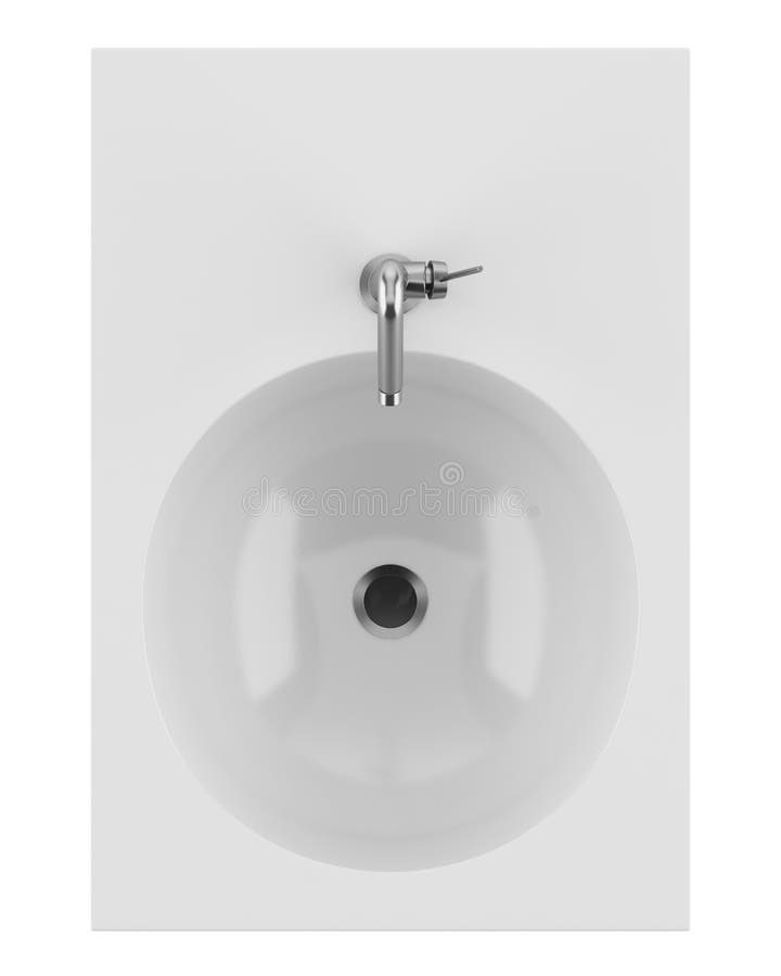 Top View Of Ceramic Bathroom Sink Isolated On White Stock Illustration ...