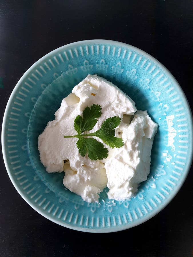 Top View of a Ceramic Bowl Containing Curd Stock Image - Image of snack ...