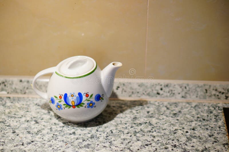 Top View of a Ceramic Teapot Stock Image - Image of drinking, kitchen ...