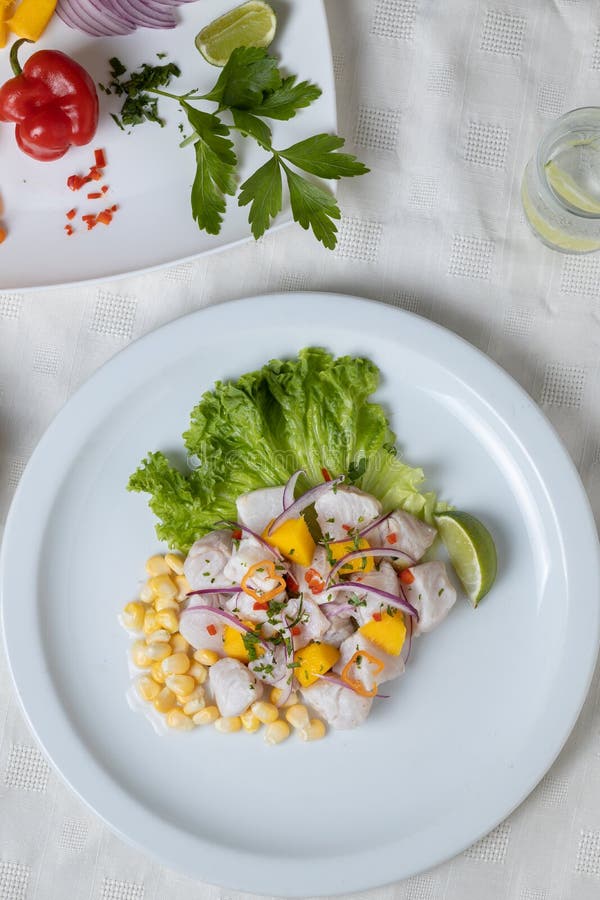 Top View of Ceviche, Typical Fish-based Dish of Peruvian Cuisine, and ...